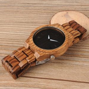 Accessories | Mens 10 Wood Zebra Wood Watch Nwt | Poshmark